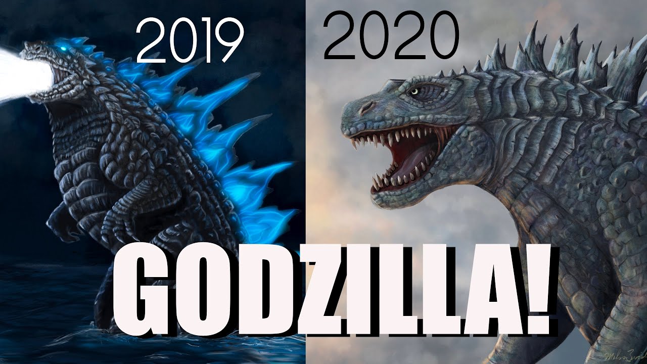 Godzilla Art- Painting In Procreate Time Lapse-2019 vs 2020