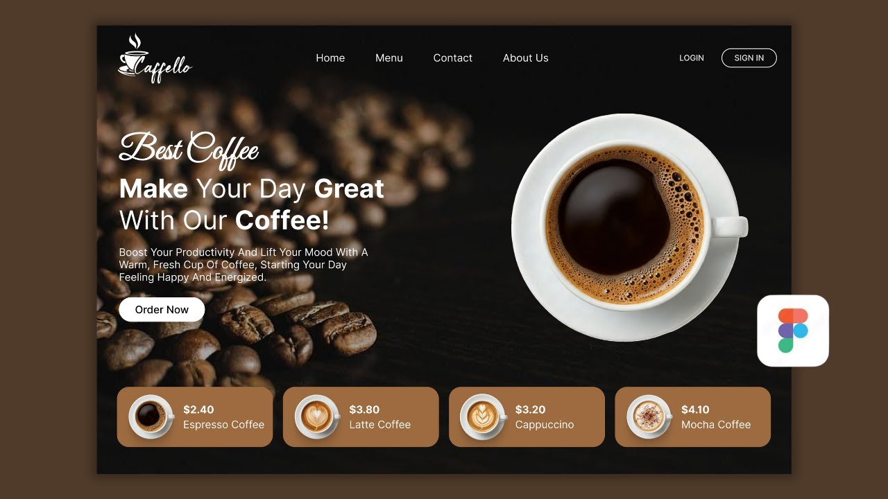 Coffee Landing Page Animation in Figma | Tutorial for Beginners