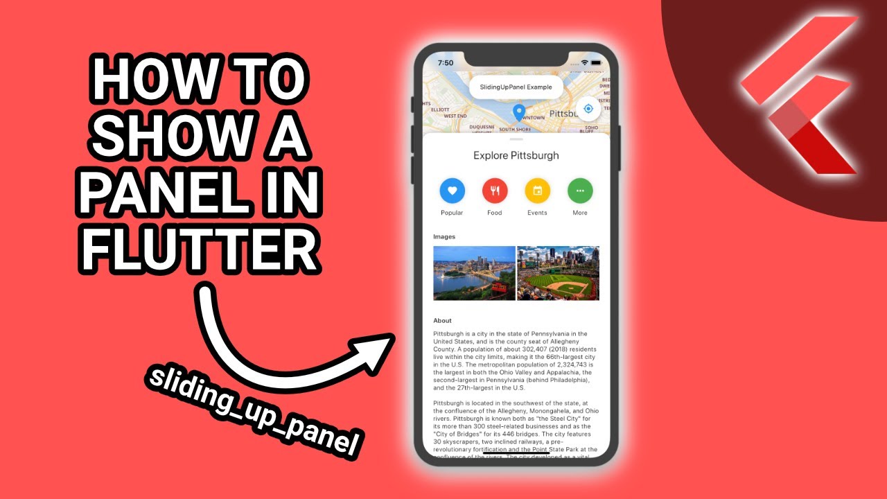 Flutter Tutorial - Sliding Panel for your App (sliding_up_panel) #Flutter #AppDevelopment #Dart