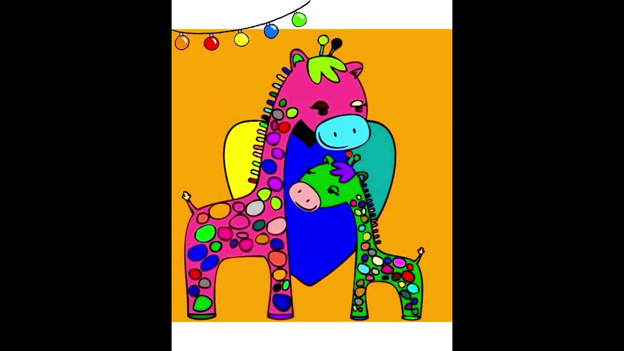 Cute Giraffes Coloring 🦒 #shorts