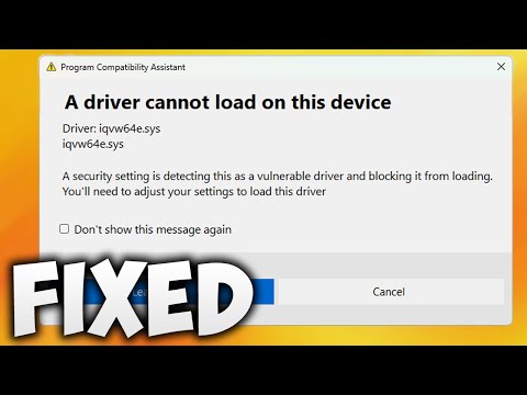 How to Fix iqvw64e sys A Driver Cannot Load on This Device Error in Windows 11 & 10