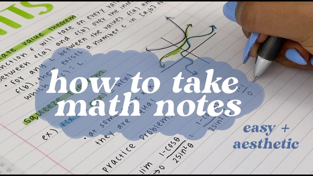 how to take aesthetic + effective math notes in 5 minutes