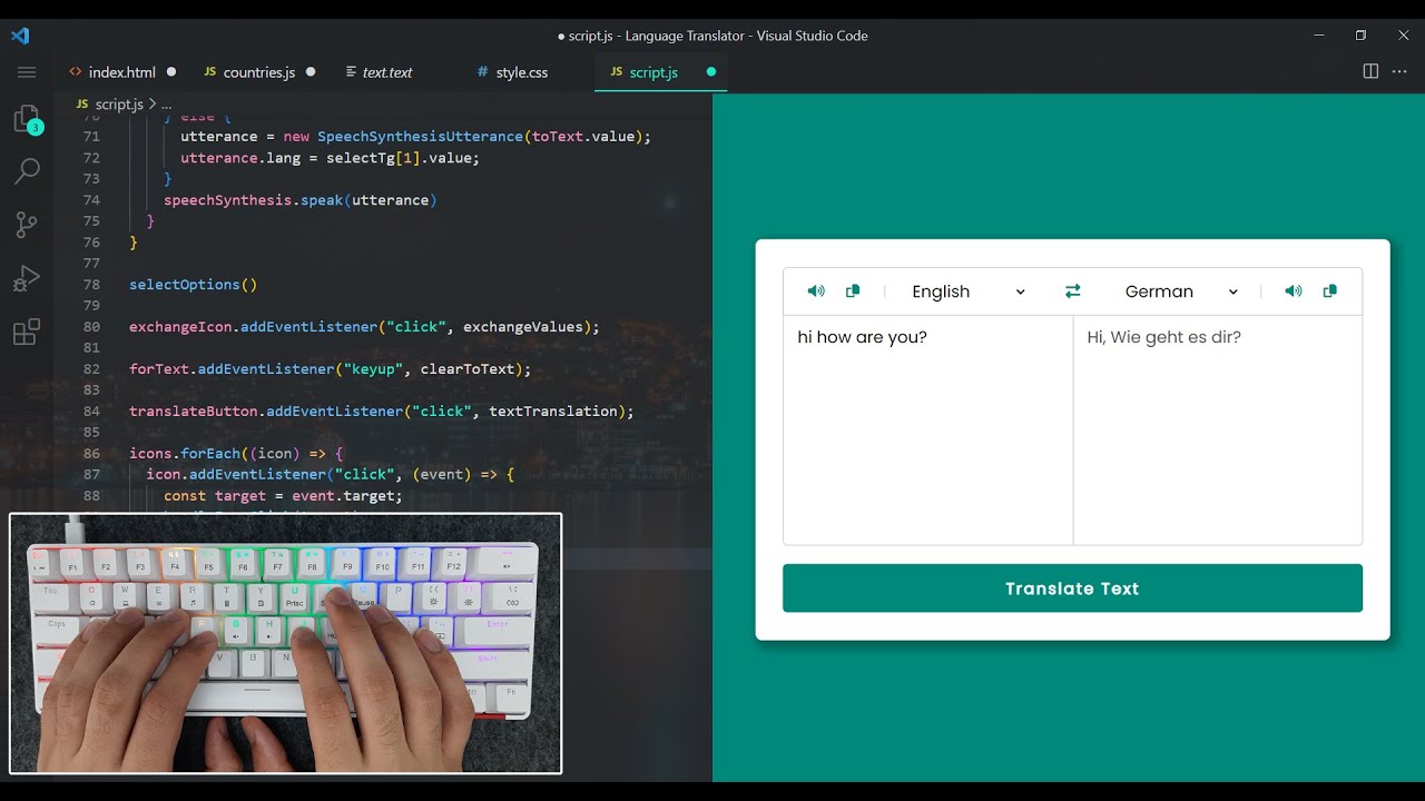 ASMR Programming - Create Language Translator With JavaScript - No Talking