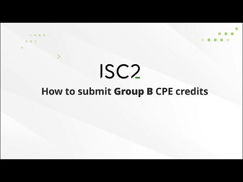 ISC2 - How to Submit Group B CPE Credits
