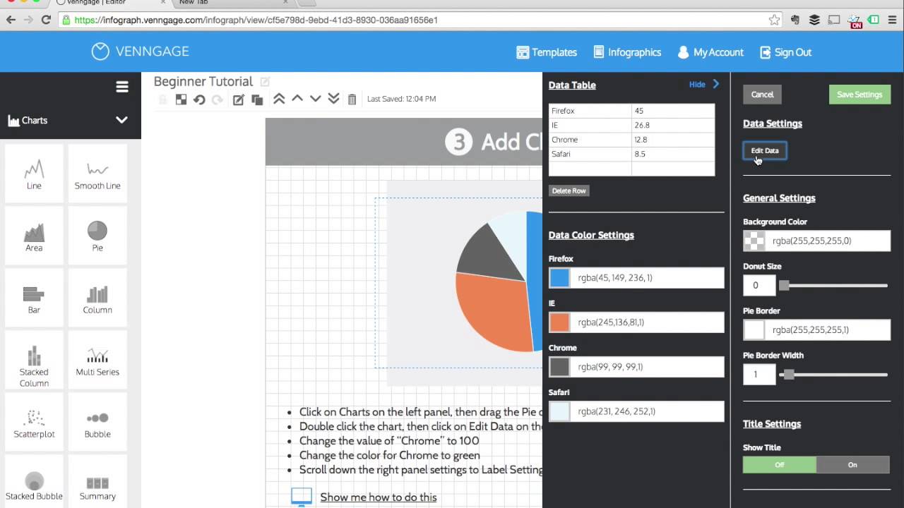 Adding Charts to your Infographic