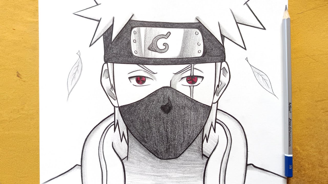 How to draw Kakashi hatake with Sharingan step by step for beginners || Easy anime drawing ideas