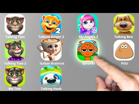 Talking Tom 2,Merge Fellas,Italian Brainrot,Talking Ben,Sprunki Incredibox,Angela 2,Ginger,POU,Hank