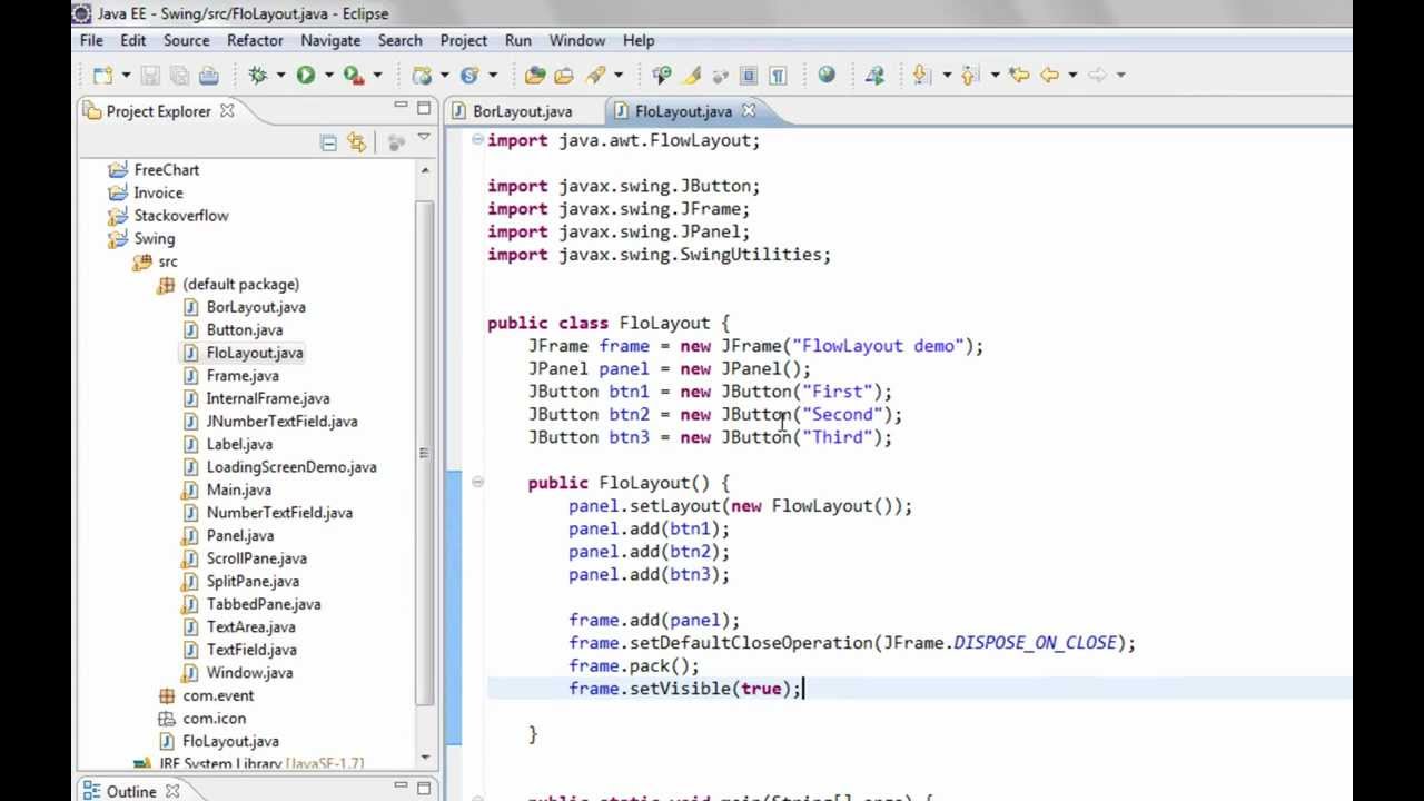 Java swing GUI tutorial #16: FlowLayout