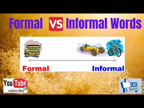 Formal vs Informal Words in English