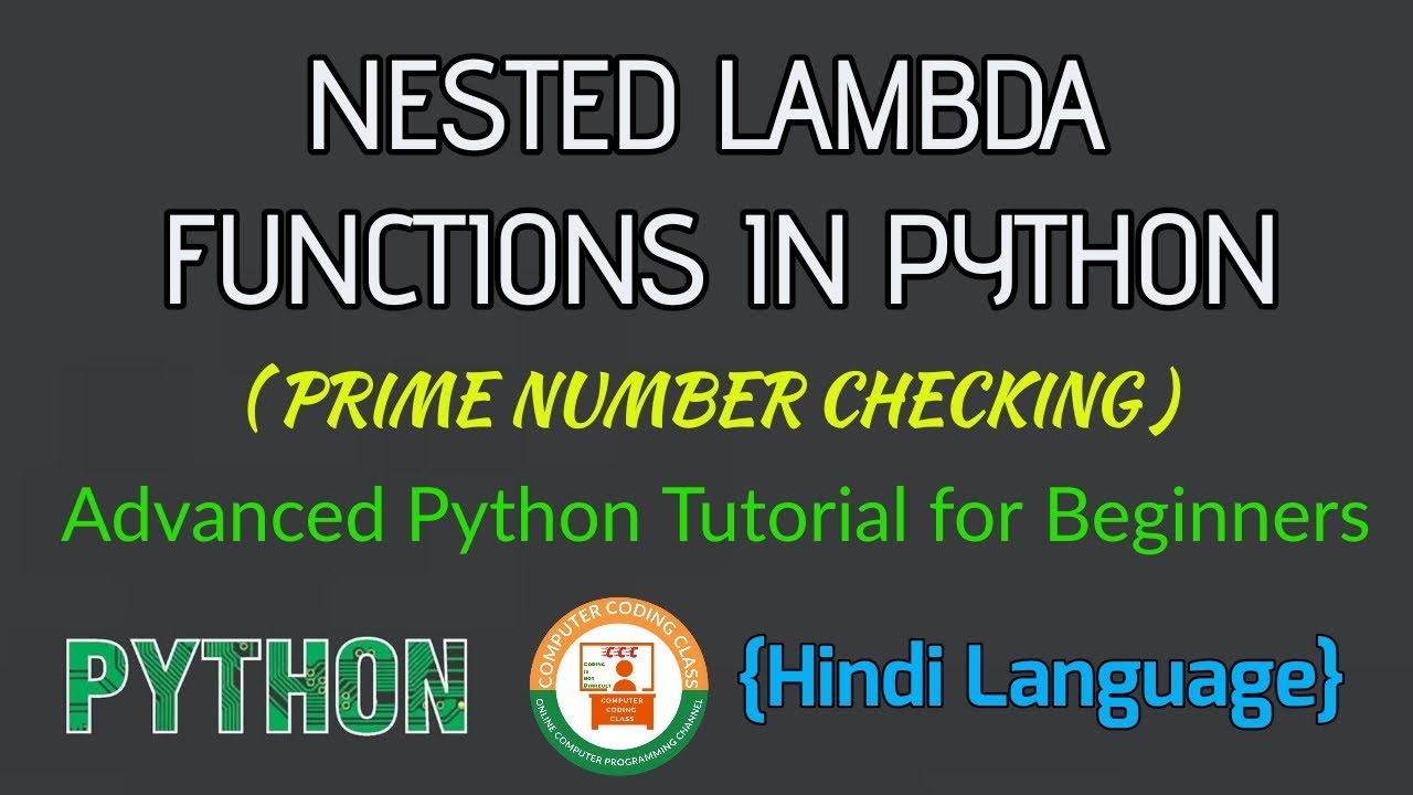 Nested Lambda Function in Python | Python Lambda Function | Python Tutorial in Hindi | Prime Number