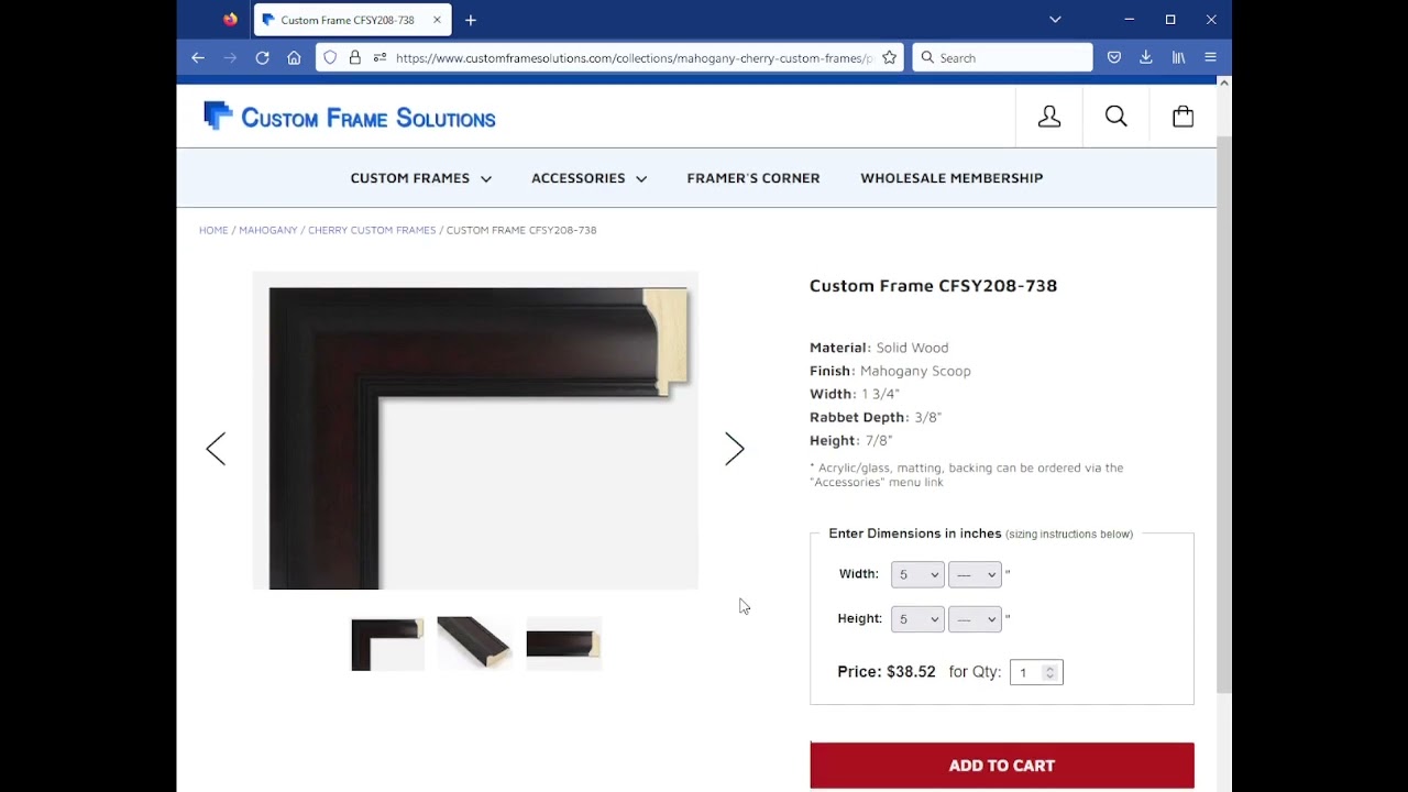 Custom Frame Solutions Website Tutorial