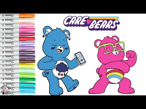 Care Bears Coloring Book Pages Grumpy Bear Cheer Bear and Wish Bear
