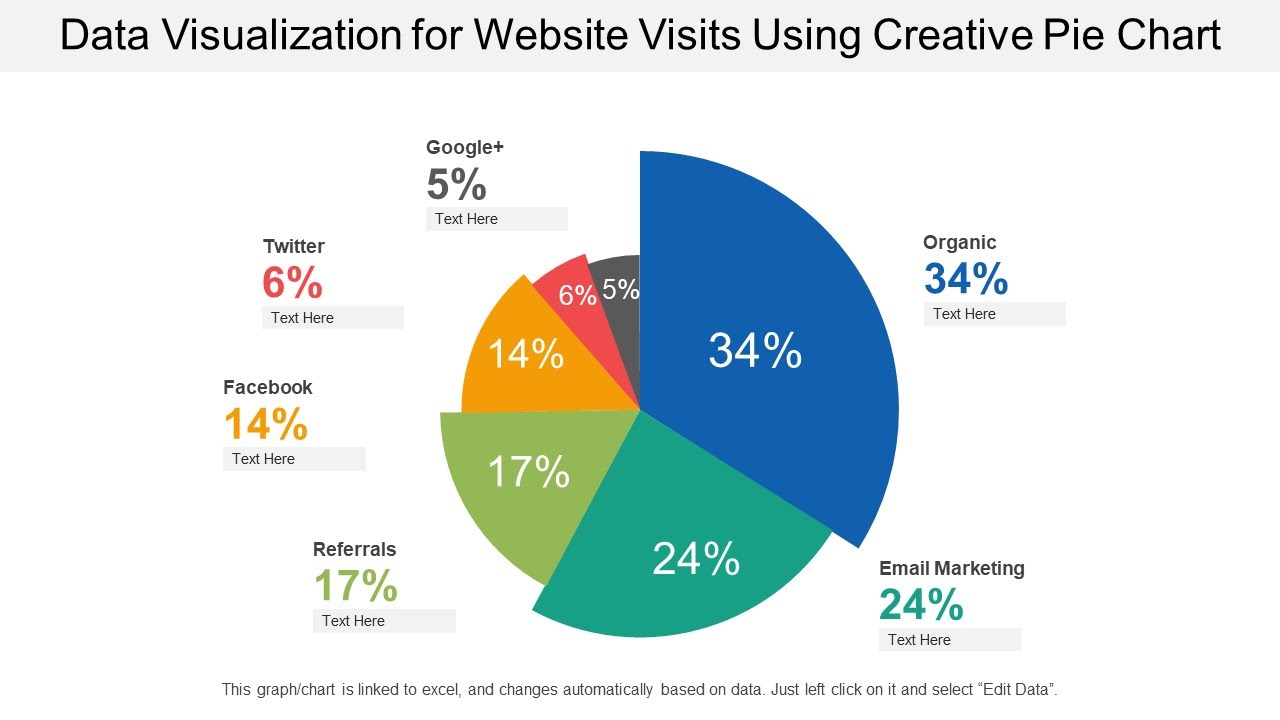 Data Visualization For Website Visits Using Creative Pie Chart