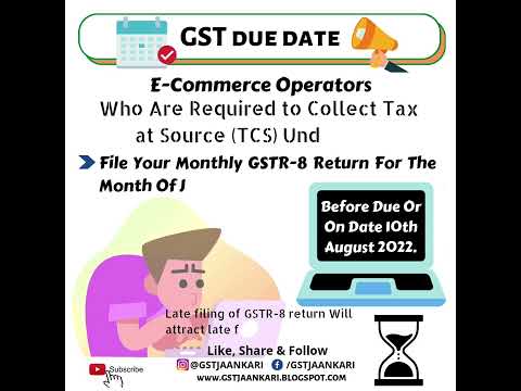 E-commerce Operators Gst Due Date For the m/o July 2022? #gst #tax #ecommerce #operator #2022