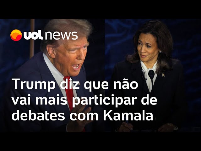 Trump diz que não vai participar de outro debate na TV; Kamala rebate