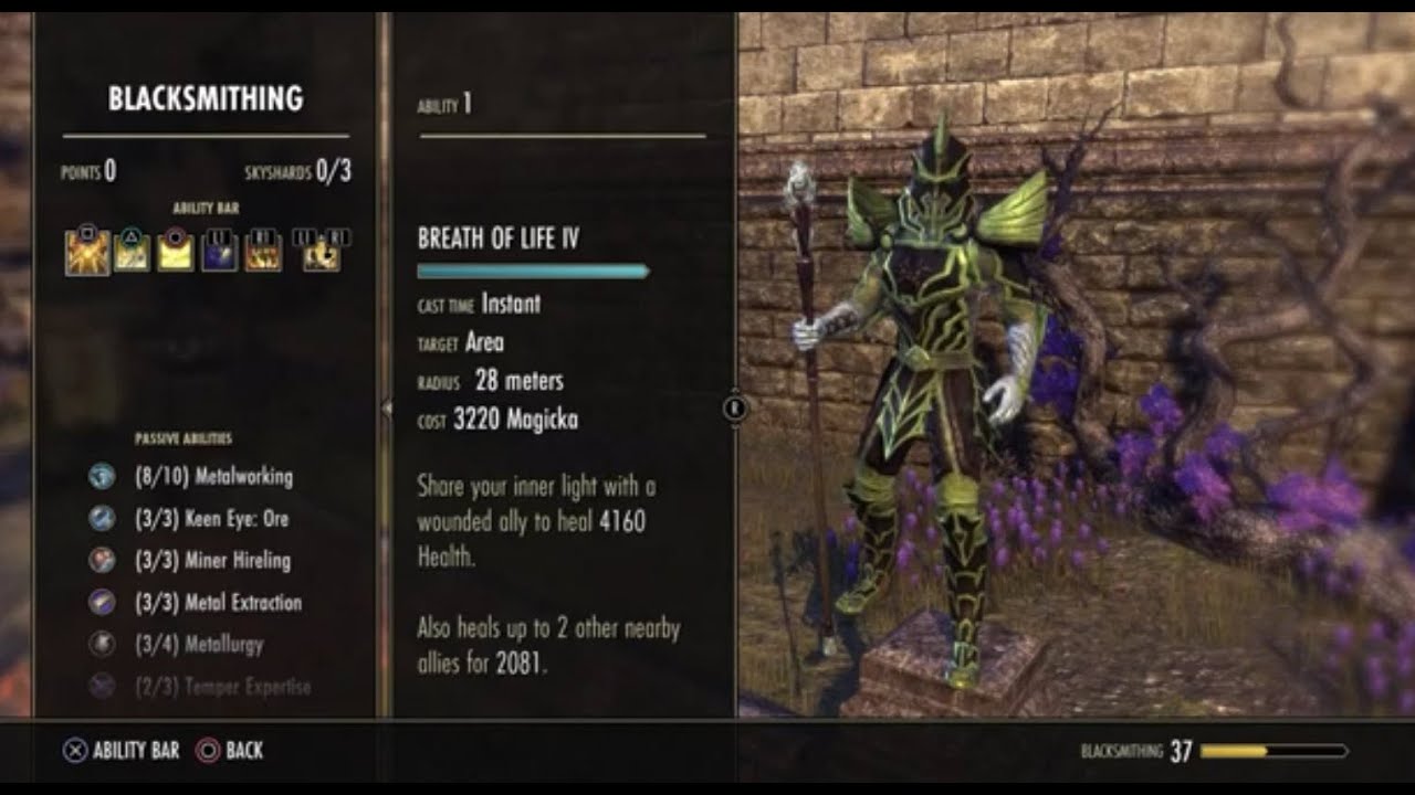 Blacksmith Advanced Lesson in ESO - w/ Game Vine