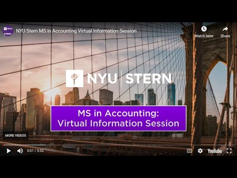 NYU Stern MS in Accounting Virtual Information Session