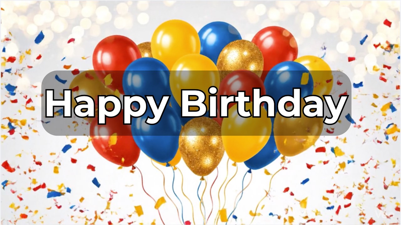 Happy Birthday Party Background for TV | Balloons & Confetti Celebration (1 Hour)