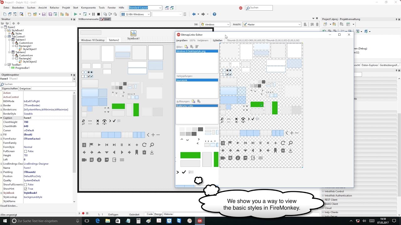 Tutorial: Show the basic styles in FireMonkey (Delphi DX 10.2 Tokyo) on Win