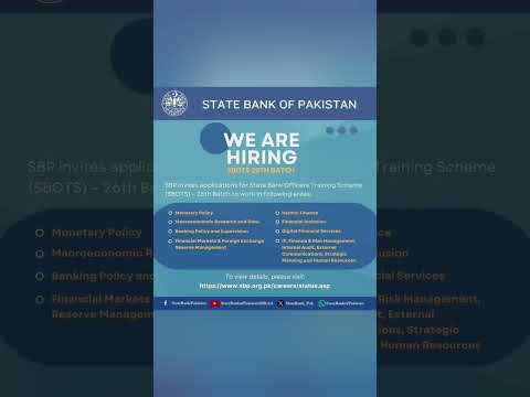 SBP 26th Batch Training Officers https://www.sbp.org.pk/careers/status.asp