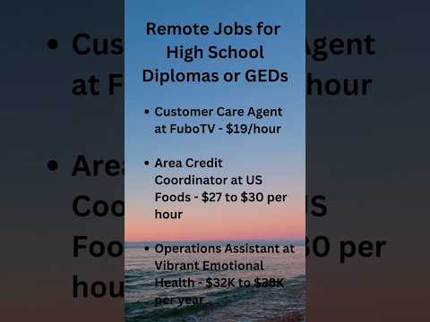 Remote Jobs Alert: For High School Diplomas or GEDs #shorts #remote #work #highschool #diploma #ged
