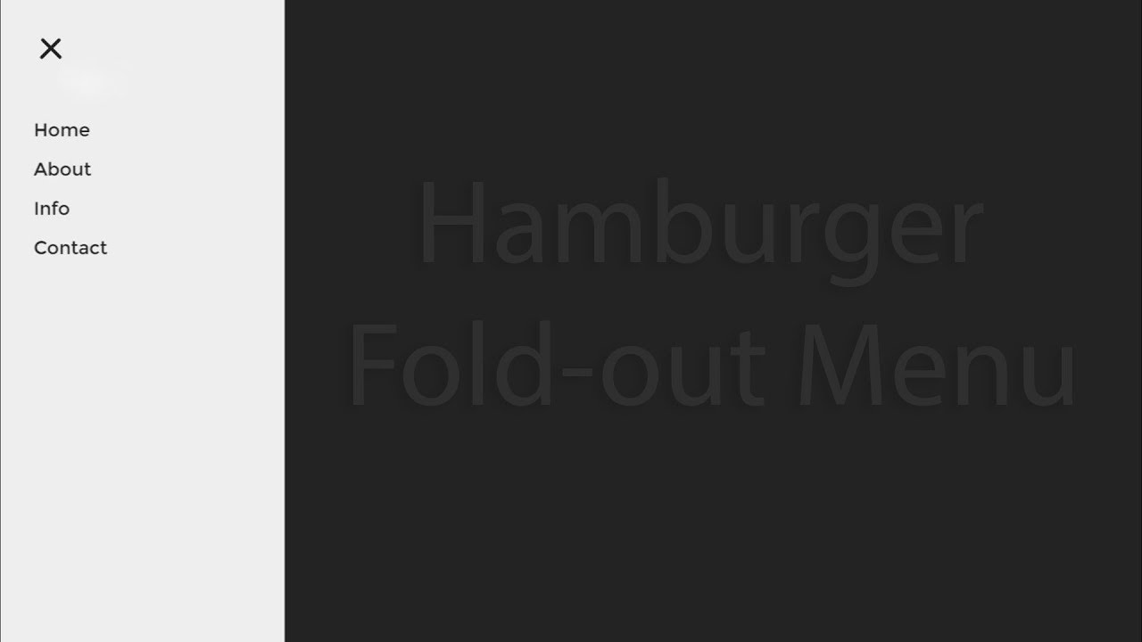 How to create Pure CSS Hamburger fold-out menu