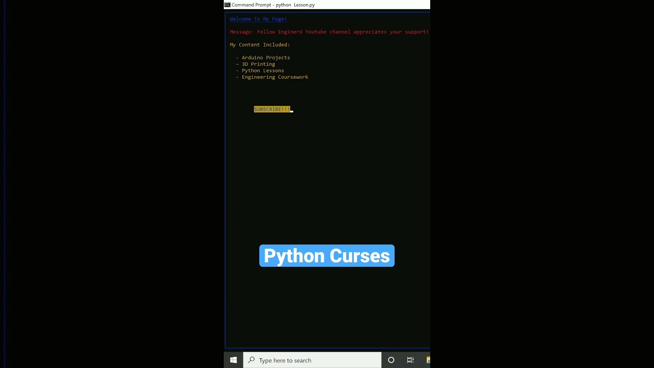 Python Curses Project #pythonprogramming #pythonforbeginners #pythontutorial #python #programming