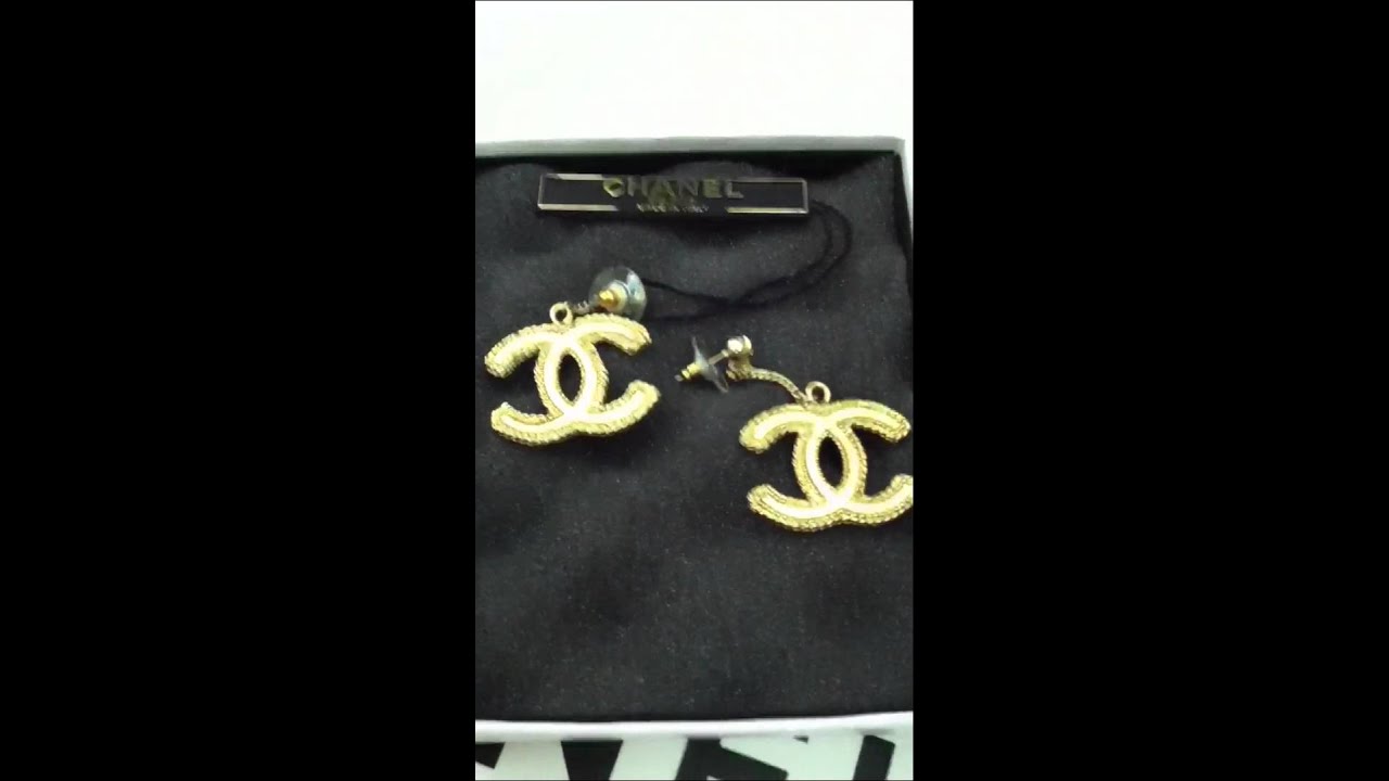 Unboxing authentic Chanel huge gold CC earrings by frenchmaison