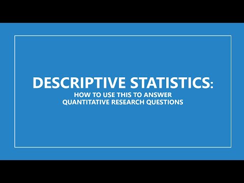 Quantitative Research | Descriptive Statistics