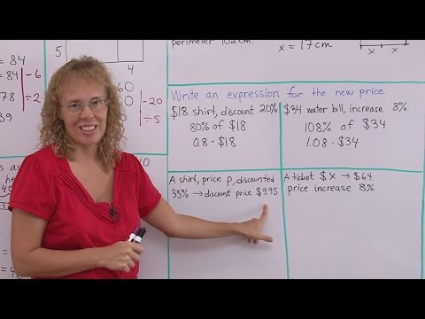 Percent of increase/decrease: write an equation to solve for the original price