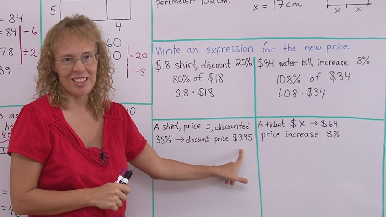 Percent of increase/decrease: write an equation to solve for the original price