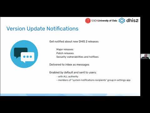 DHIS2 v2.38 Platform: Version check notifications