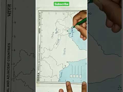 Physical and adjacent countries MAP filling #map #indiamapdrawing #studywithtricks #upsc #ias