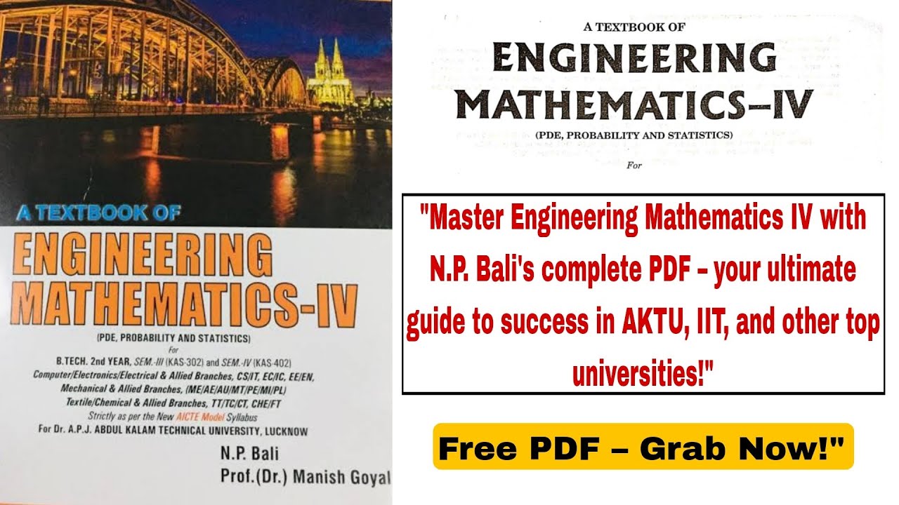 Engineering Mathematics-IV PDF | N.P. Bali | AKTU B.Tech KAS-302 & KAS-402 | Btech 2nd year Aktu