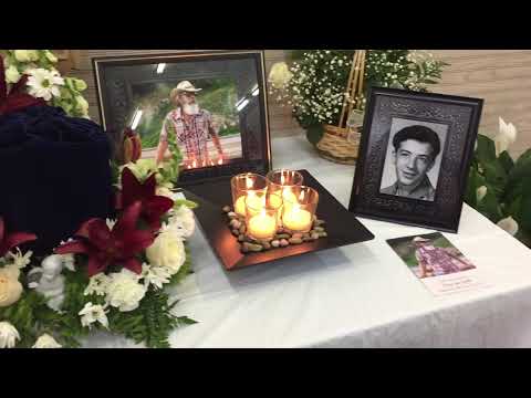 Memorial table display with ashes for funeral service.