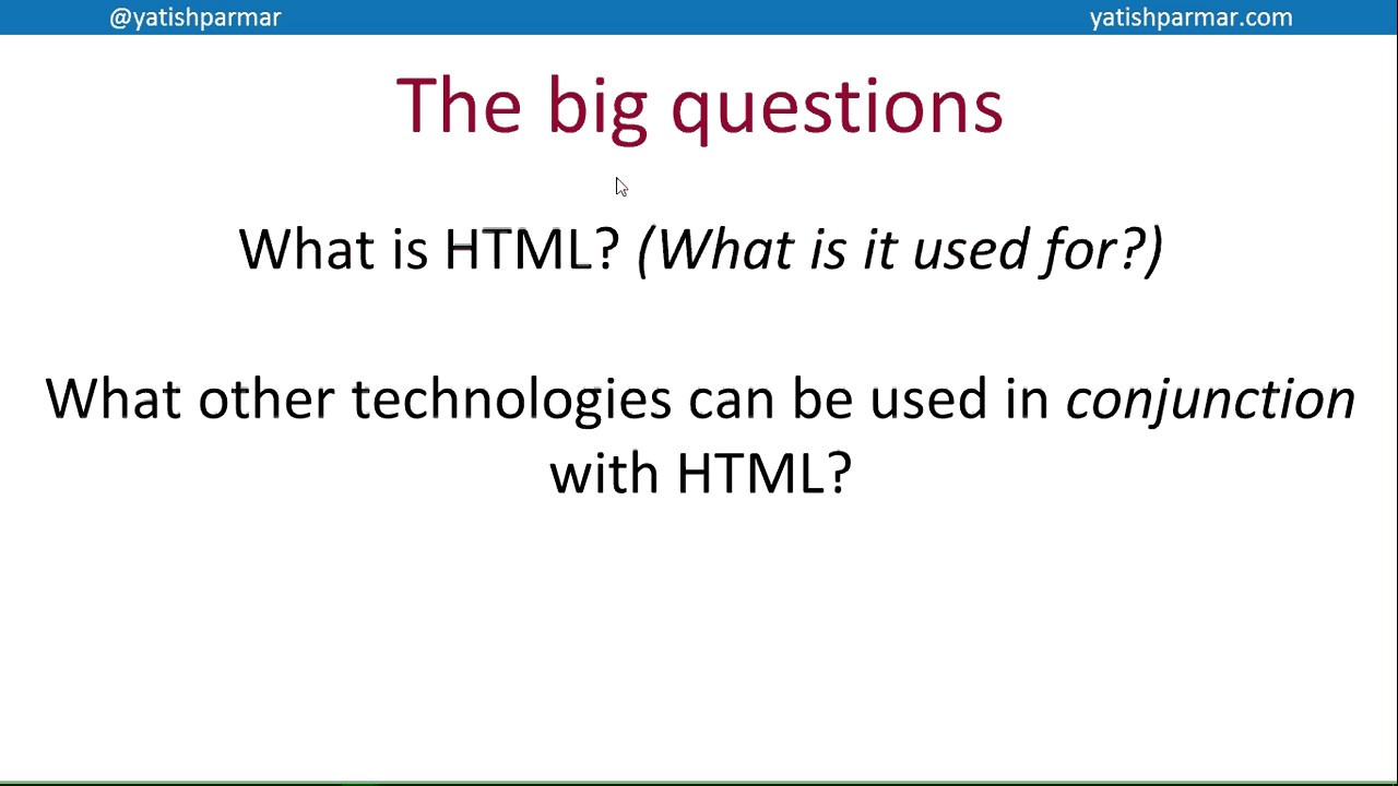 HTML intro - A Level Computer Science