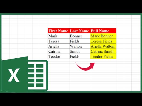 How to merge first name and surname in Excel?