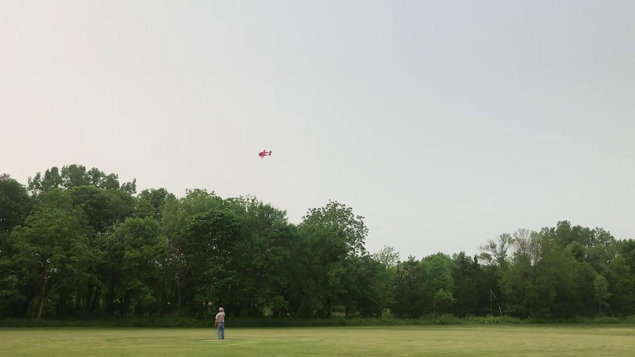 Control line profile P-38 first flight