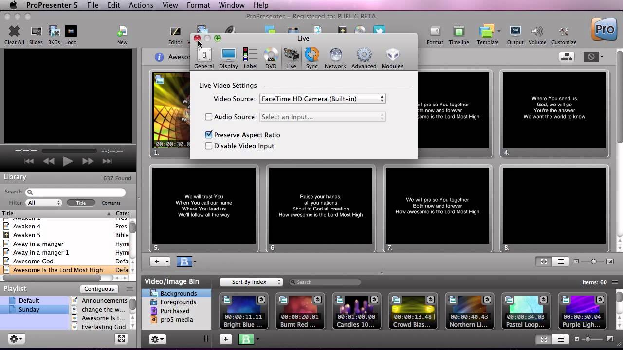 ProPresenter 5 - Working with Live Video