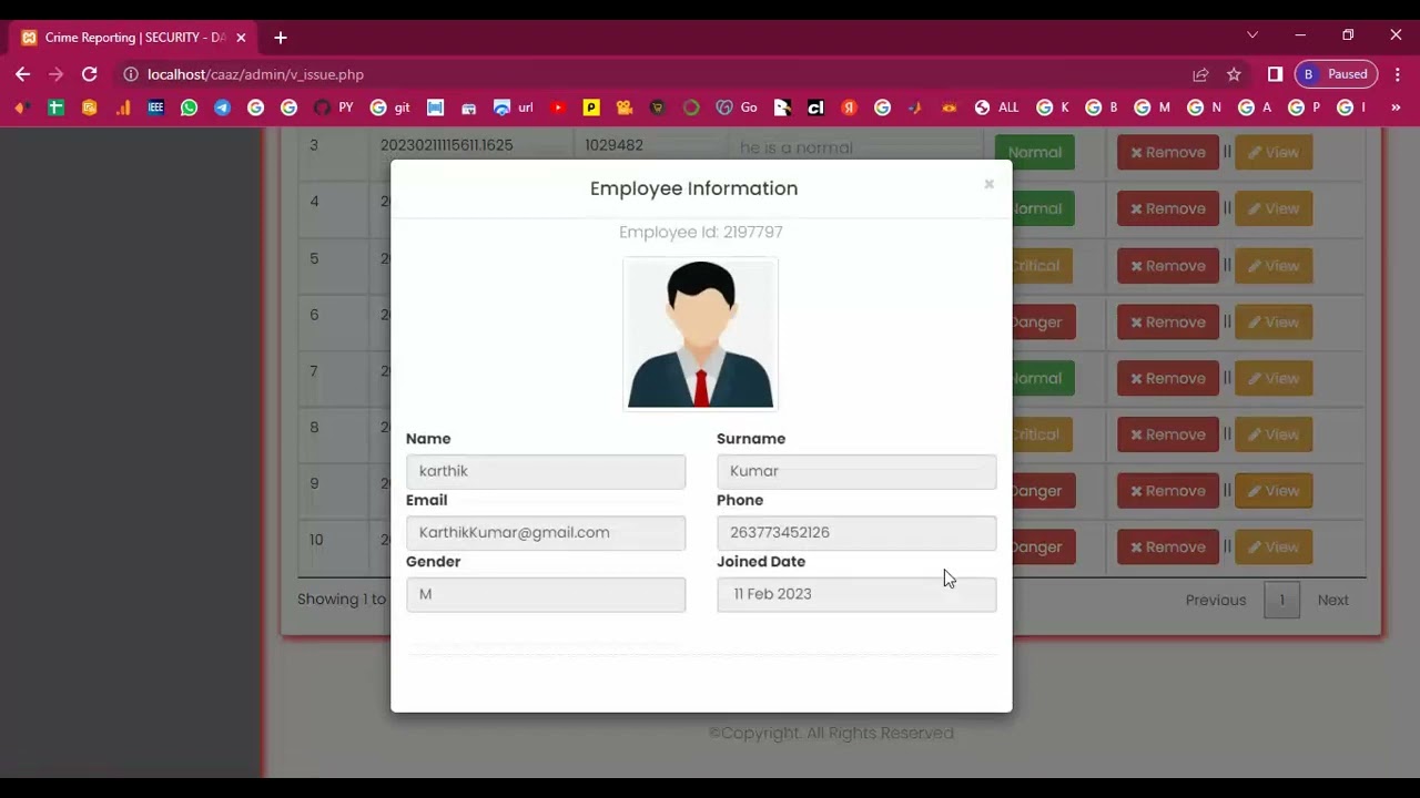 Crime Report Management System - OKOK PROJECTS- Final Year Projects ...