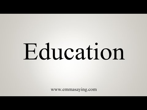 How To Say Education