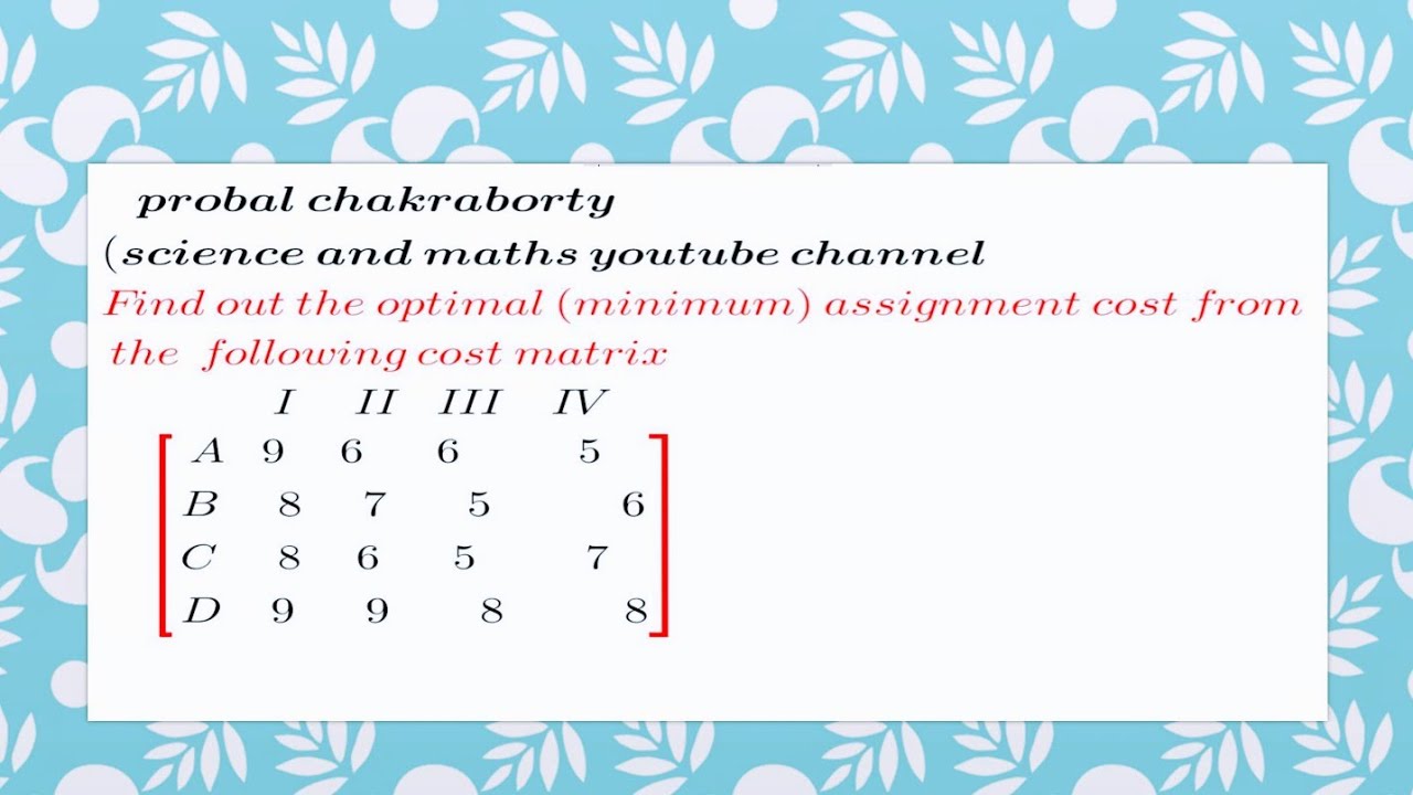 Transportation Assignment Week 2 || Linear Programming