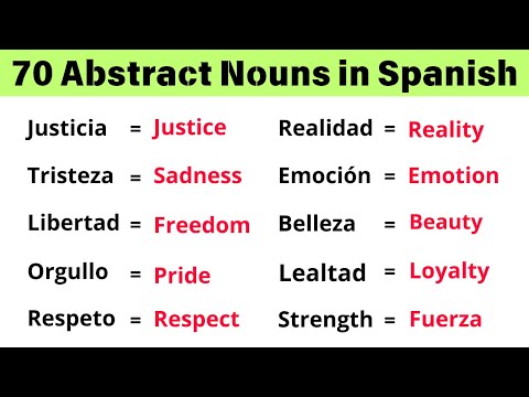 70 Most Common Abstract Nouns in Spanish