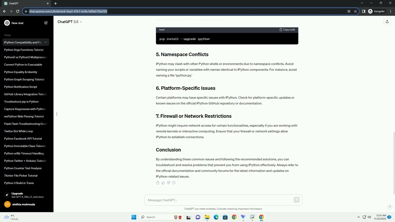 why can t I use ipython