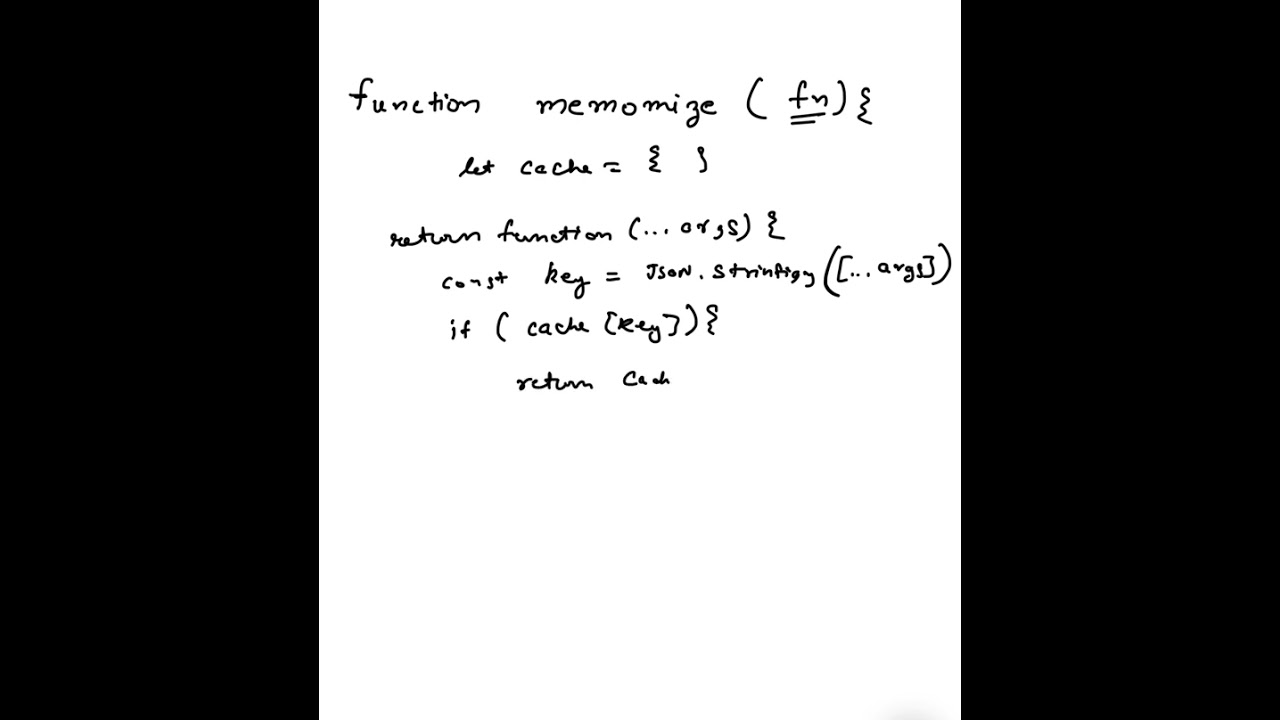 How to Implement a Memoize Function in JavaScript | Frontend Interview Question