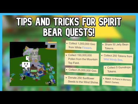 Tips on How to Complete Spirit Bear Quests Faster! | Bee Swarm Simulator Roblox
