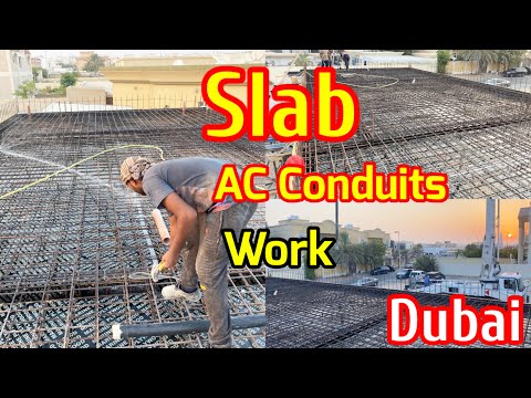 Step:25/Slab AC Conduits Fixing/AC Sleeves In Slab Dubai 🇦🇪 Slab Casting Dubai/Concrete Dubai Slab
