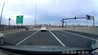 Mid Rivers Mall Diverging Diamond near miss