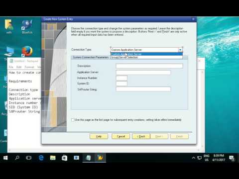 How to create connection to SAP instance