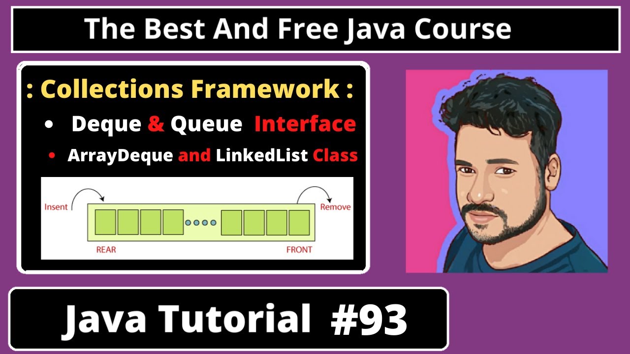 Java Tutorial: Queue and Deque Interface in java | ArrayDeque and LinkedList Class | part 93